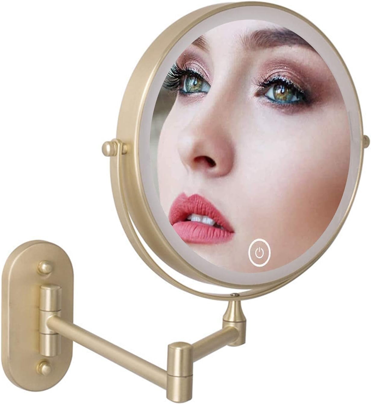 8'' Double Sided 360°Swivel Extens Vanity Mirror,USB Wall Mounted ...