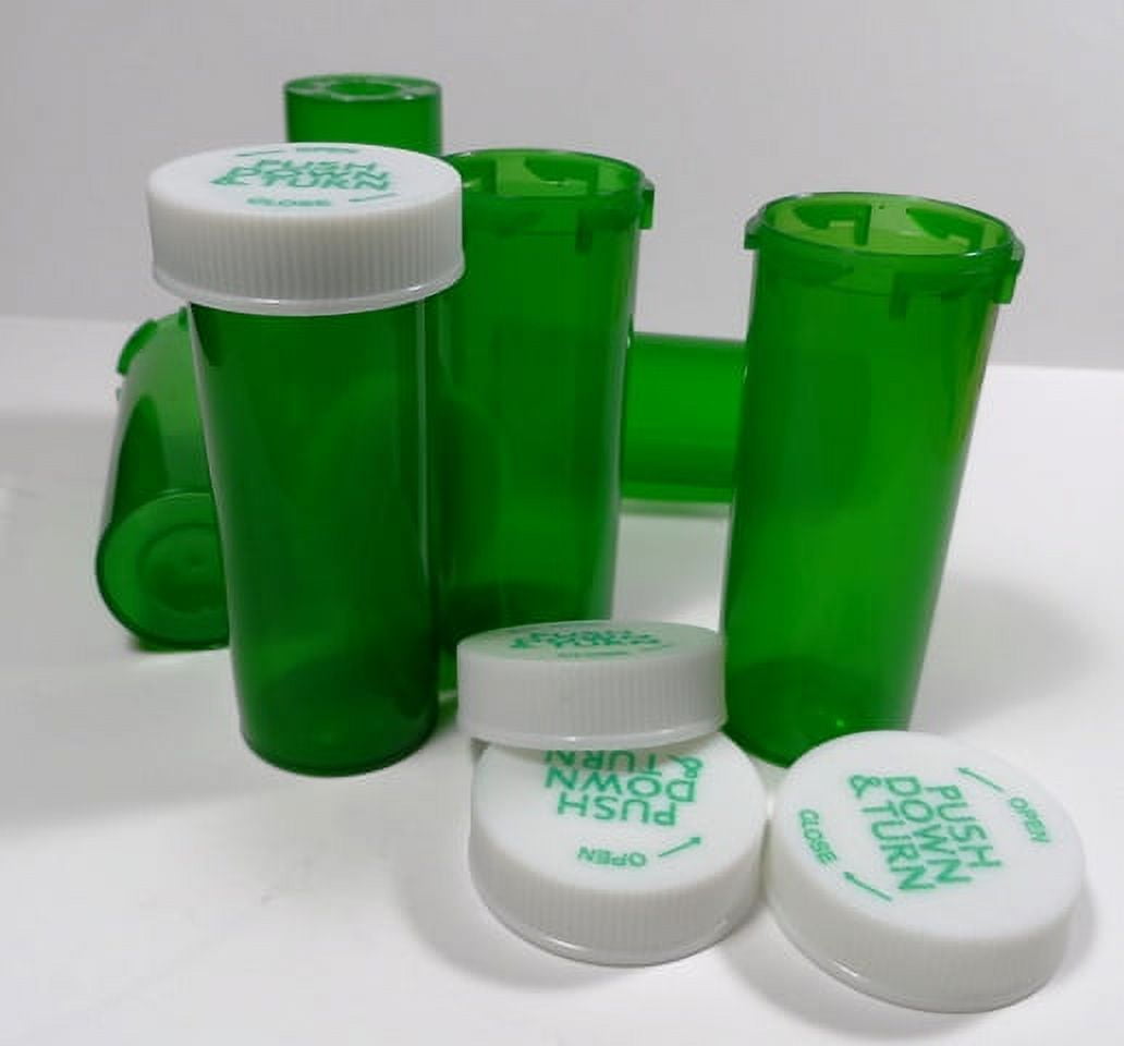 8 Dram Green Medicine Vial 100 Pack - Walmart.com