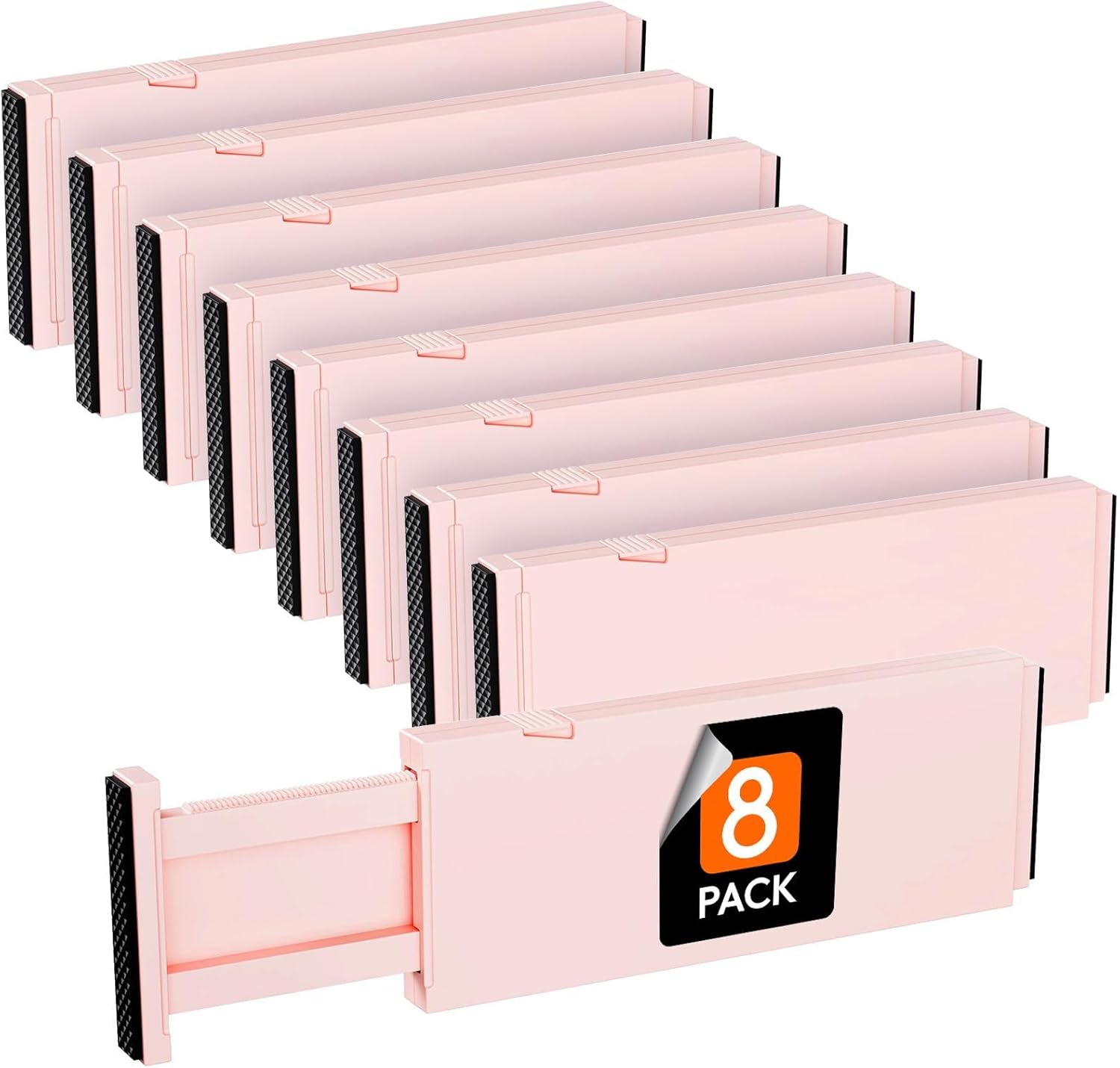 8 Drawer Dividers 4" High, 11-17" Adjustable Dresser Drawer Organizers ...