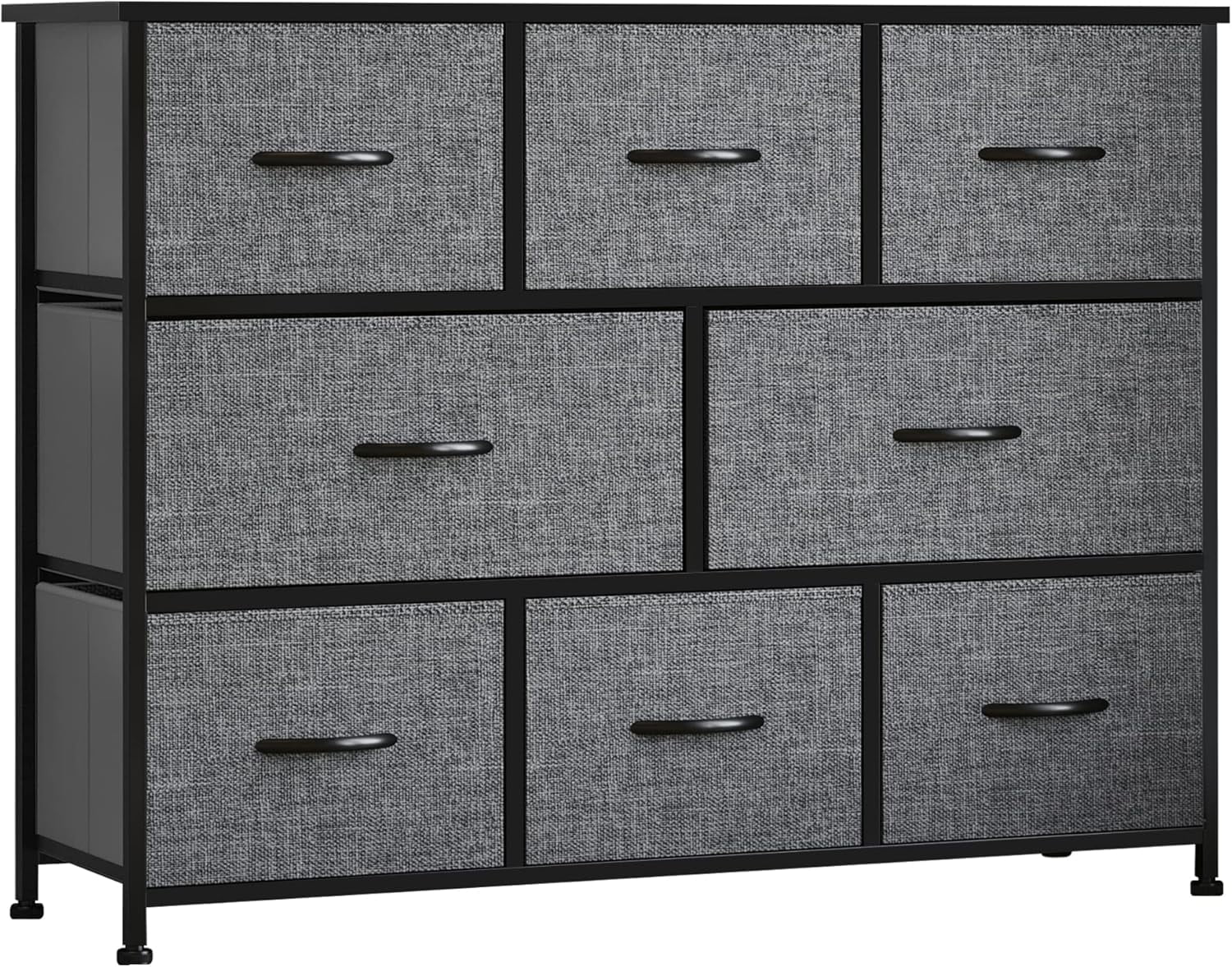 8-Drawer Dresser, 3-Tier Fabric Chest of Drawers, Storage Tower ...