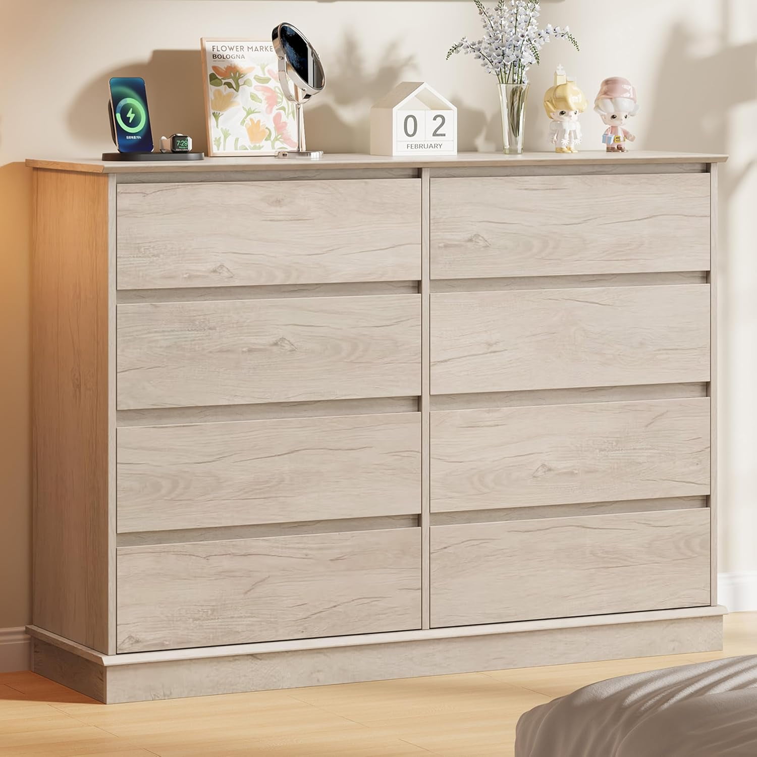8-Drawer Dresser for Bedroom, Large Chest of Drawers with Deep Drawers ...