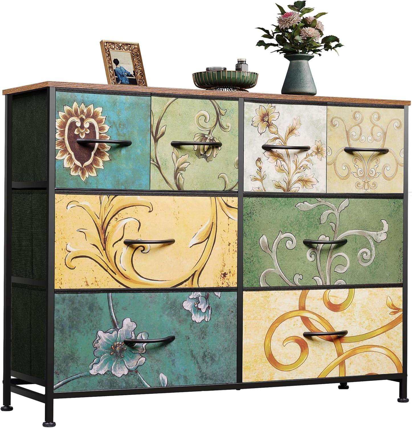 8 Drawer Dresser for Bedroom, Wide Fabric Dresser Storage Organizer ...