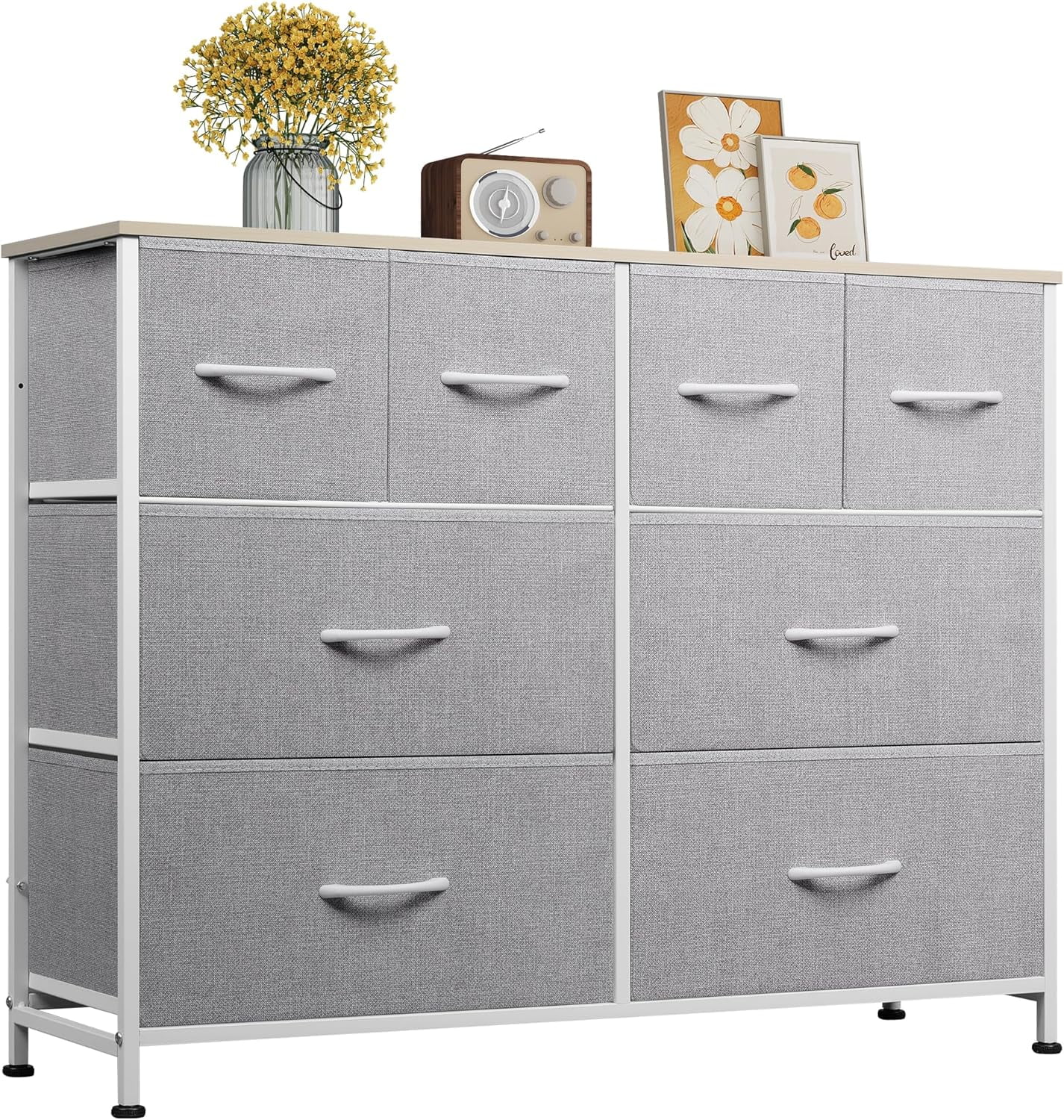 8 Drawer Dresser for Bedroom, Wide Fabric Dresser Storage Organizer ...