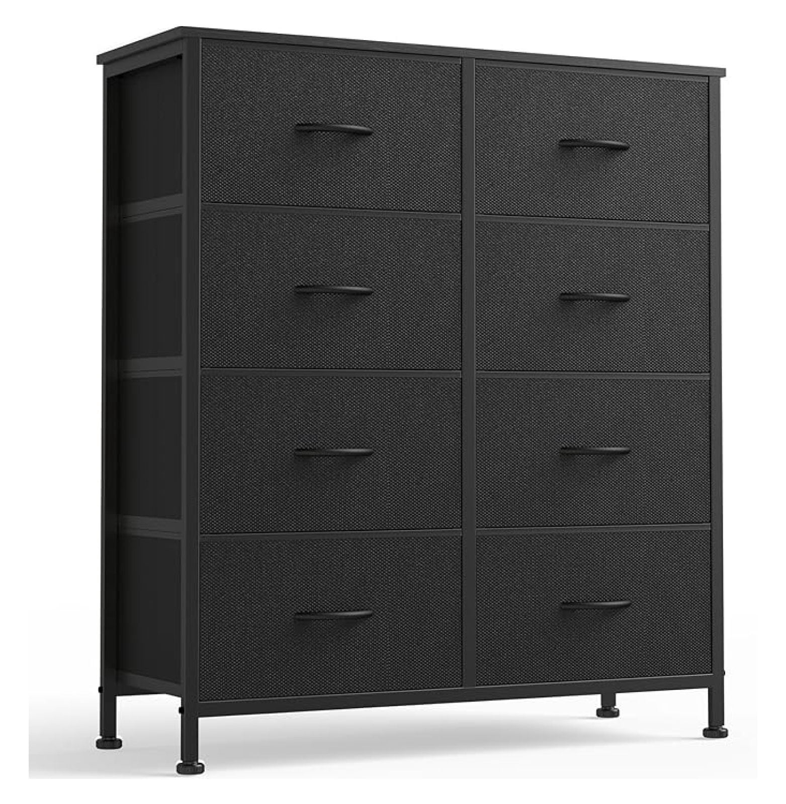 8 Drawer Dresser, Fabric Storage Chest - Black Bedroom Organizer for ...