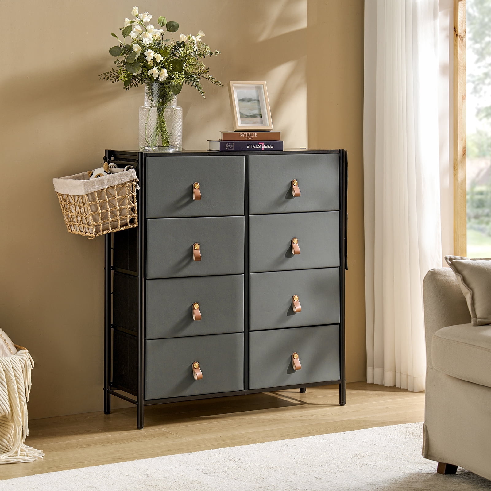 8-Drawer Dresser Storage Chest Organizer Fabric Double Dressers Bedroom ...