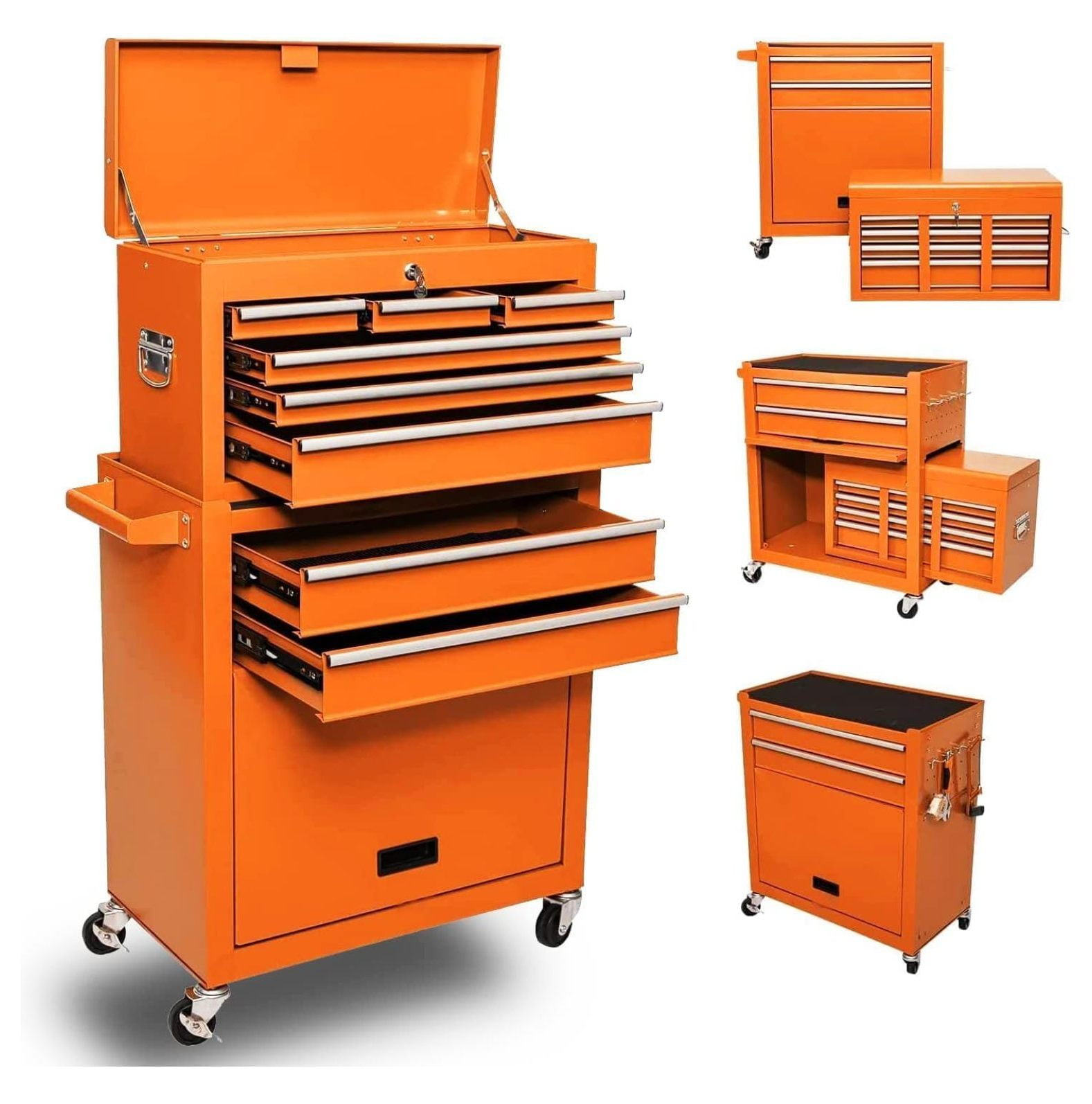 8-Drawer High Capacity Rolling Tool Box with Wheels,Rolling Tool Chest ...