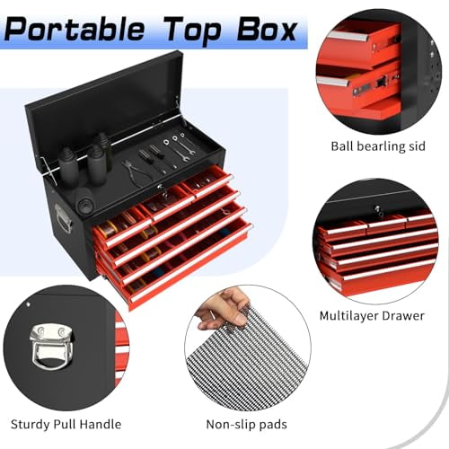 8-Drawer Rolling Tool Chest Tool Box,Removable Tool Storage Cabinet ...
