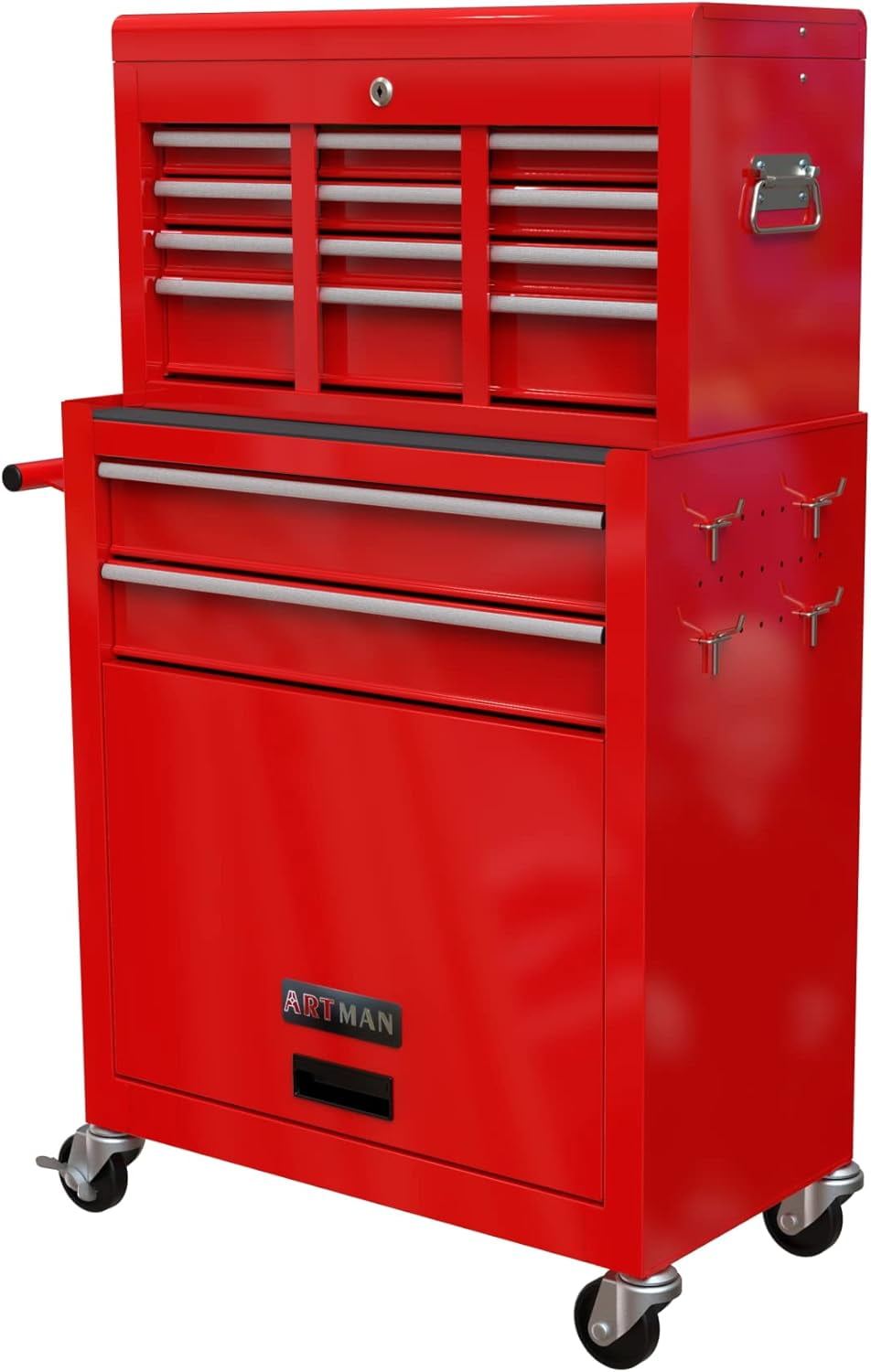 8 Drawer Rolling Tool Chest with Wheels, High Capacity Tool Storage Cabinet & Tool Box Cart ...