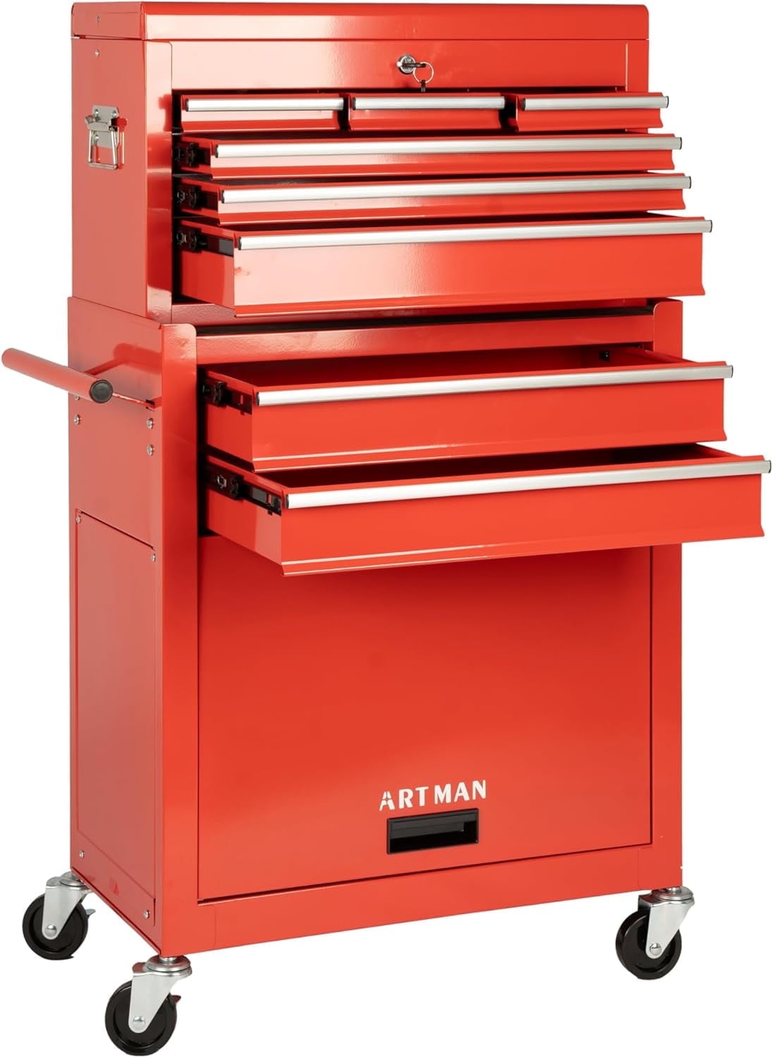 Maxority 8-Drawer Rolling Tool Chest, Lockable Wheels, Sliding Drawers ...
