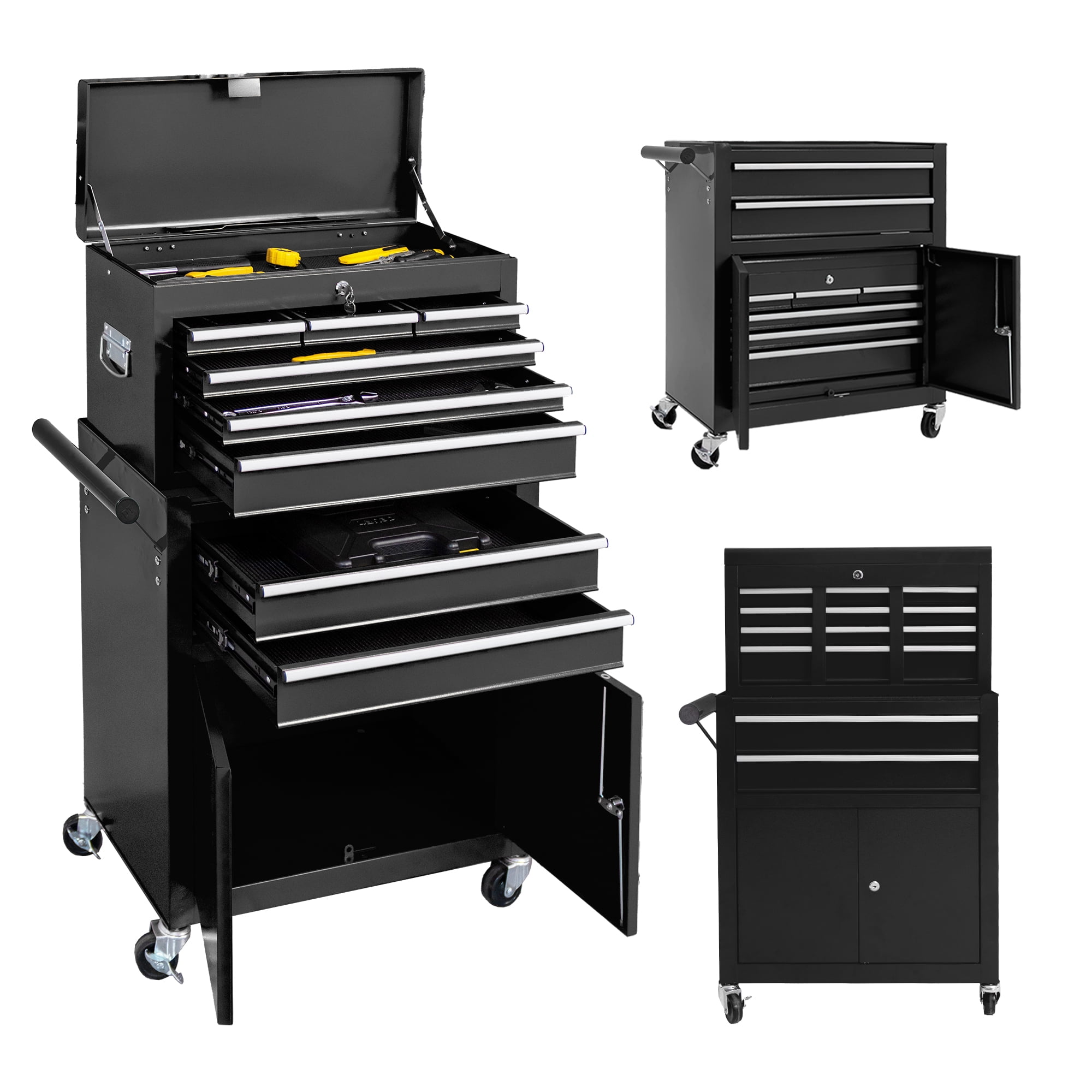 8 Drawer Rolling Tool Storage Cabinet - 2 in 1 large capacity portable ...