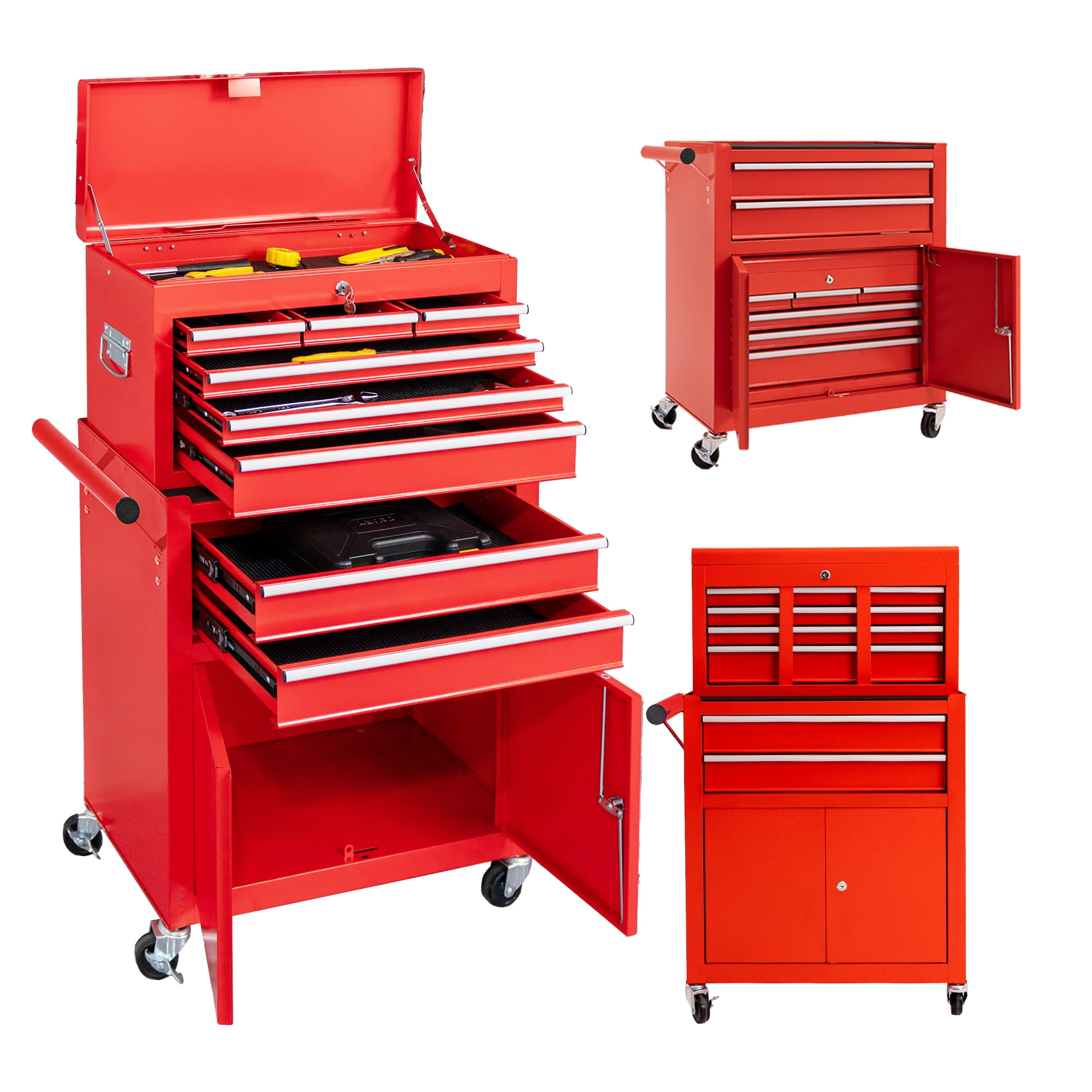 8 Drawer Rolling Tool Storage Cabinet - 2 in 1 large capacity portable ...
