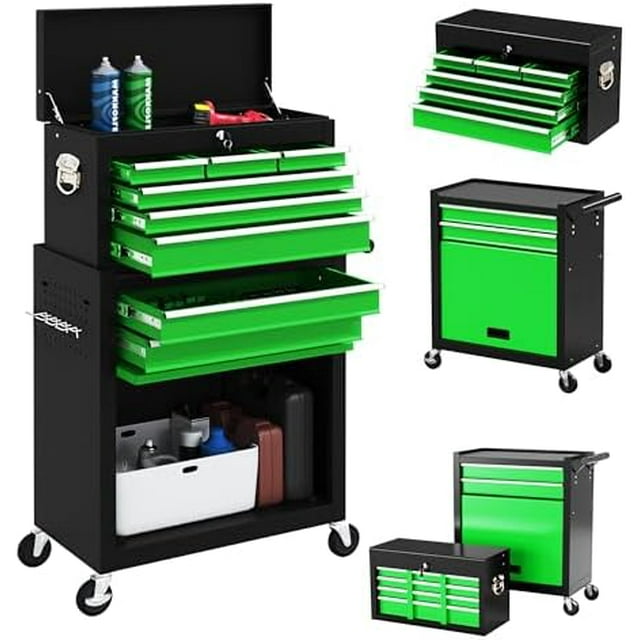 8-Drawer RollingTool Chest,High Capacity Rolling Tool Box with Wheels,Locking Mechanical Tool ...