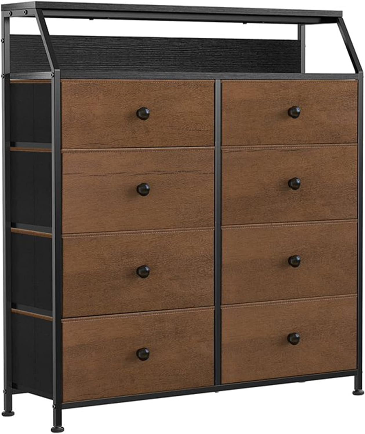 8 Drawer Steel Frame Wood Top Storage Organizer Dresser for Closet ...