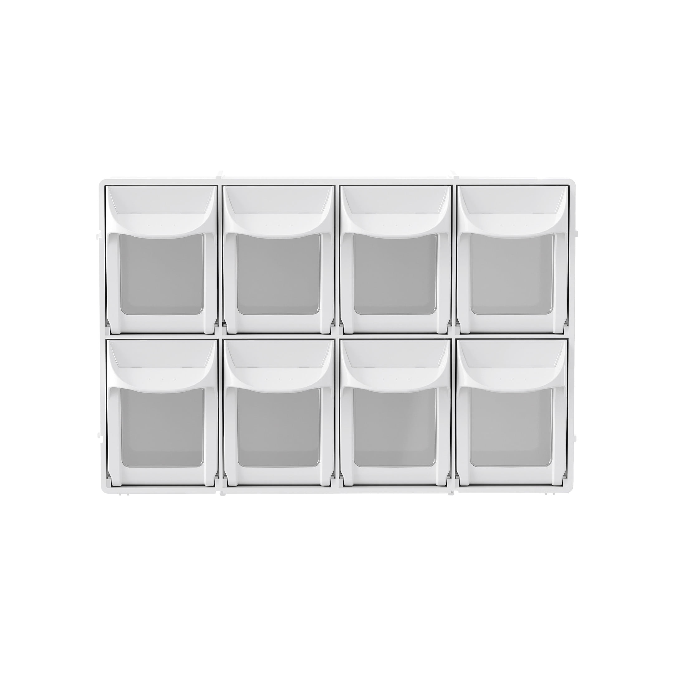 8-Drawer Tip-Out Storage Bin by Simply Tidy - Wall-Mountable & Stackable Clear Front Drawer ...