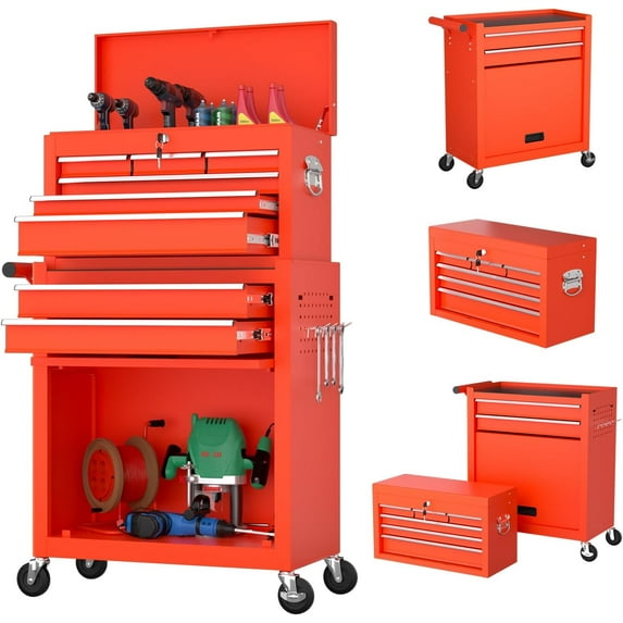 8-Drawer Tool Chest with Wheels,High Capacity Rolling Tool Box with ...