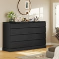 8-Drawer Double Dresser, Black Wooden Chest, Large Storage Furniture ...