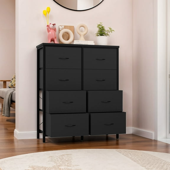 CZMDZH Tall Fabric Dresser with 8 Drawers, Storage Tower with Fabric ...