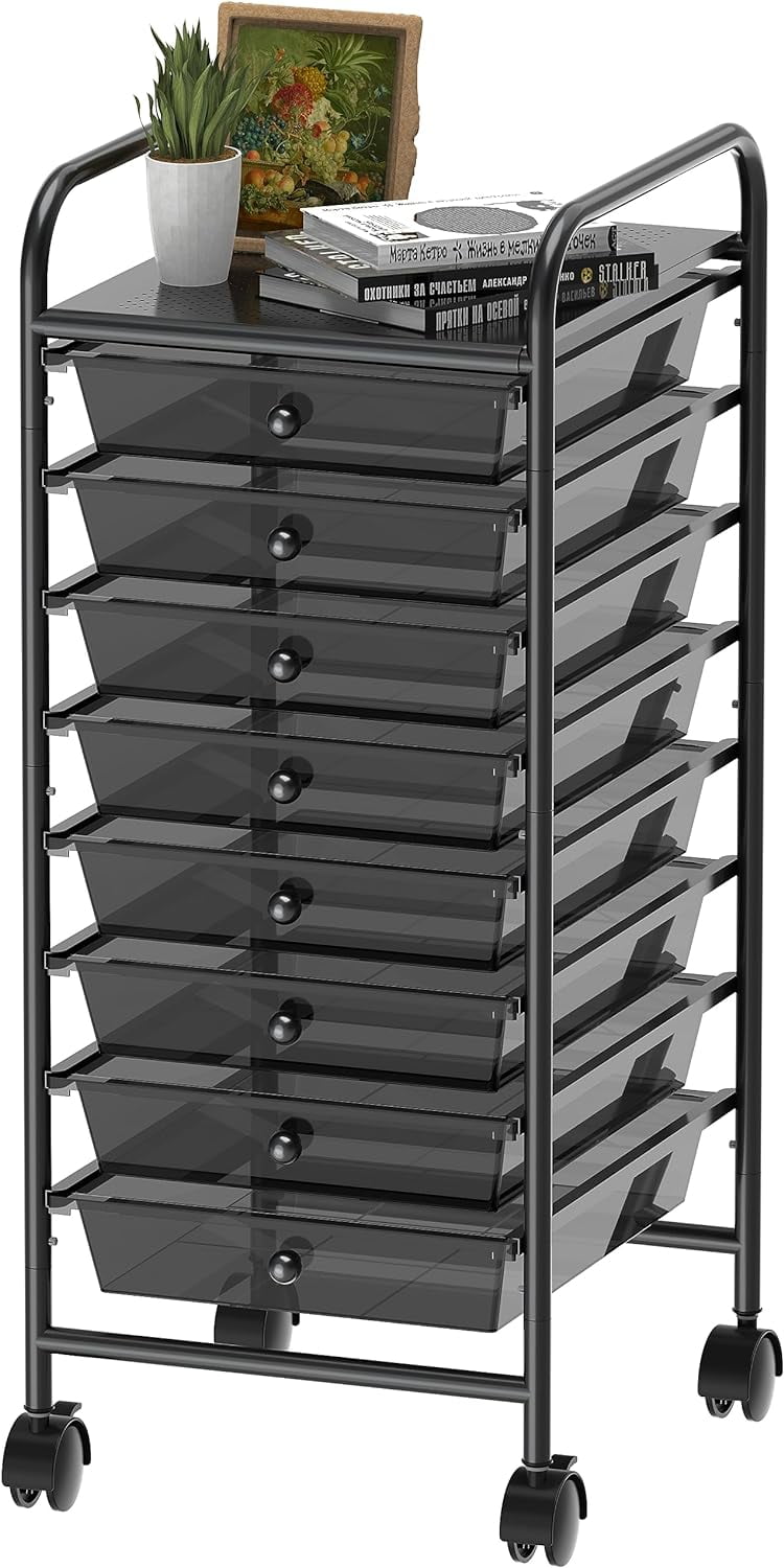 8-Drawers Rolling Storage Cart, Black - Walmart.com