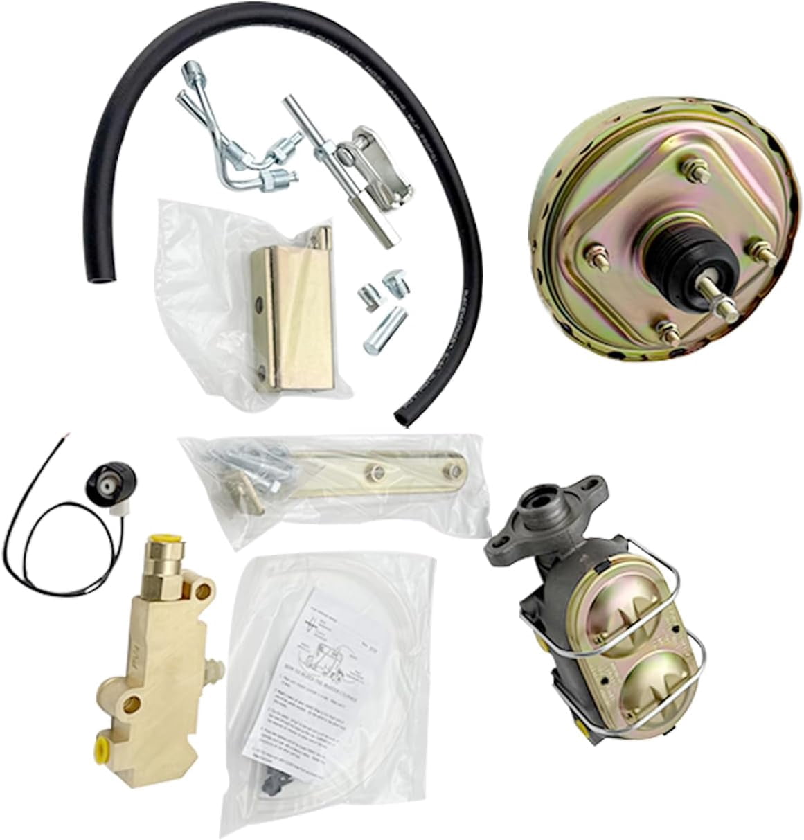 8" Dual Diaphragm Booster Disc/Disc Power Brake Booster & Master ...