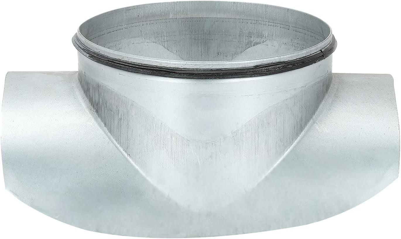 8" Duct To 8" Outlet Branch Extension, Galvanized Steel Round 90 Degree Ducting Splitter HVAC ...
