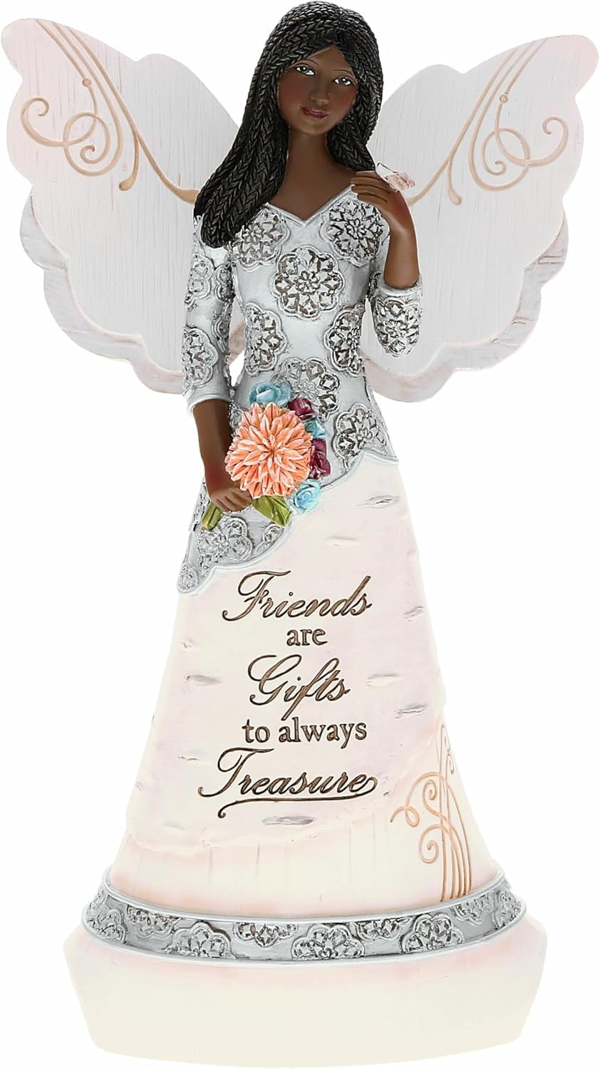 8" Ebony African American Angel Figurine - Friends Are Gifts To ...