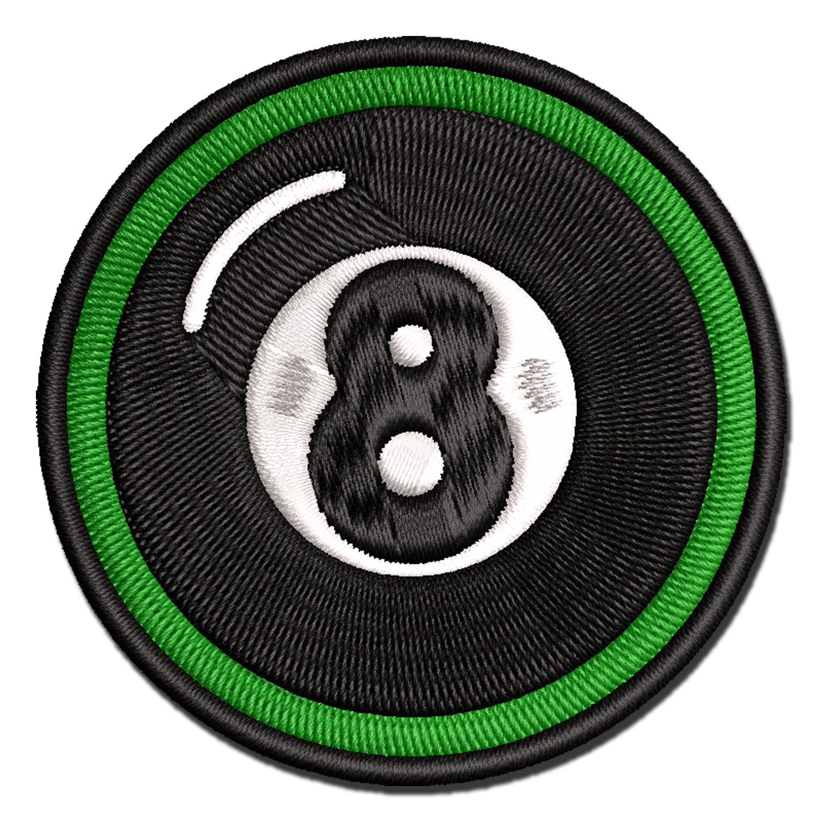 8 Eight Ball Billiards Pool Applique Multi-Color Embroidered Iron-On ...