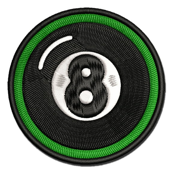 8 Eight Ball Billiards Pool Applique Multi-Color Embroidered Iron-On ...