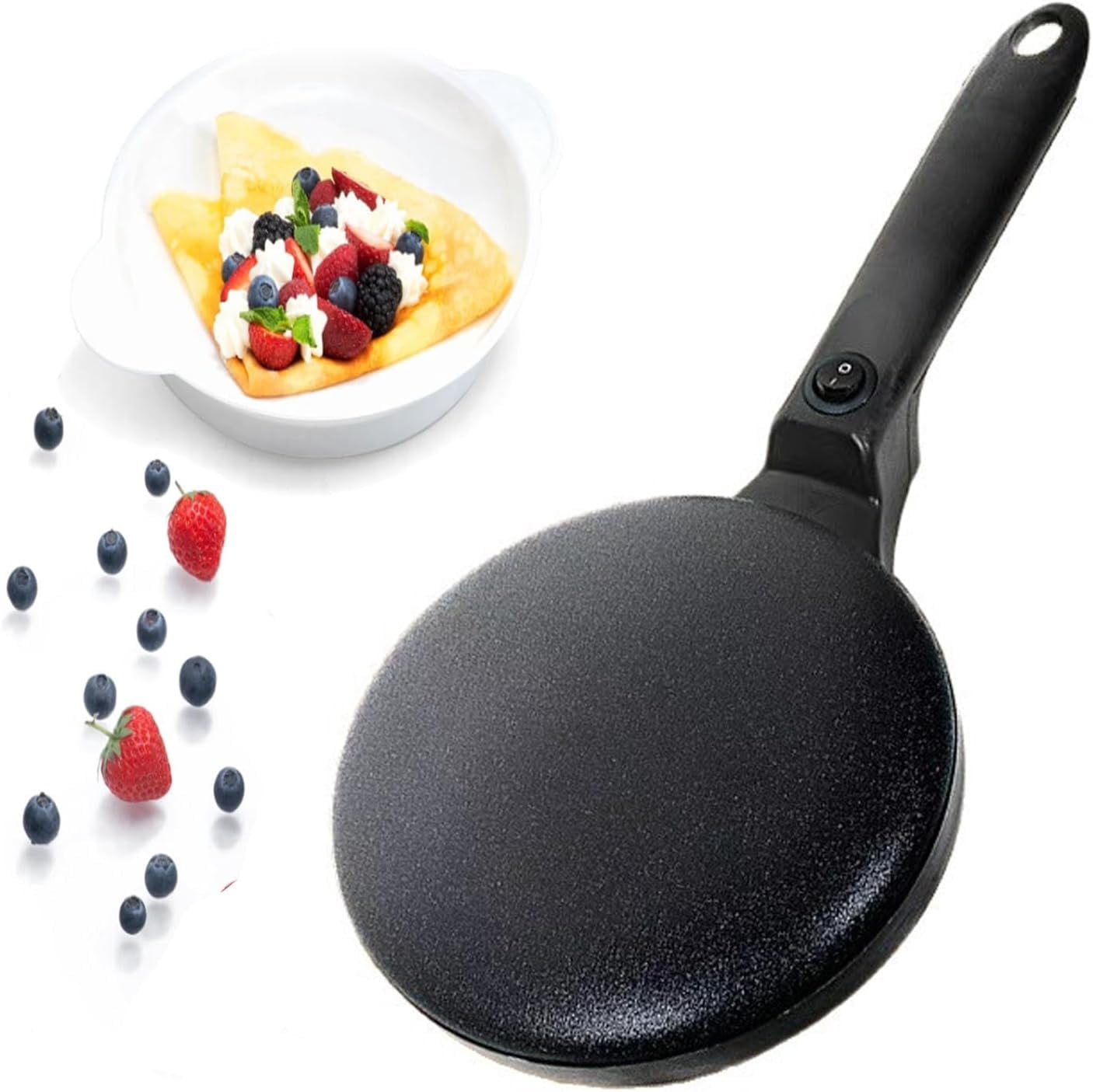 8" Electric Crepe Maker With Nonstick Coating And Automatic Temperature ...