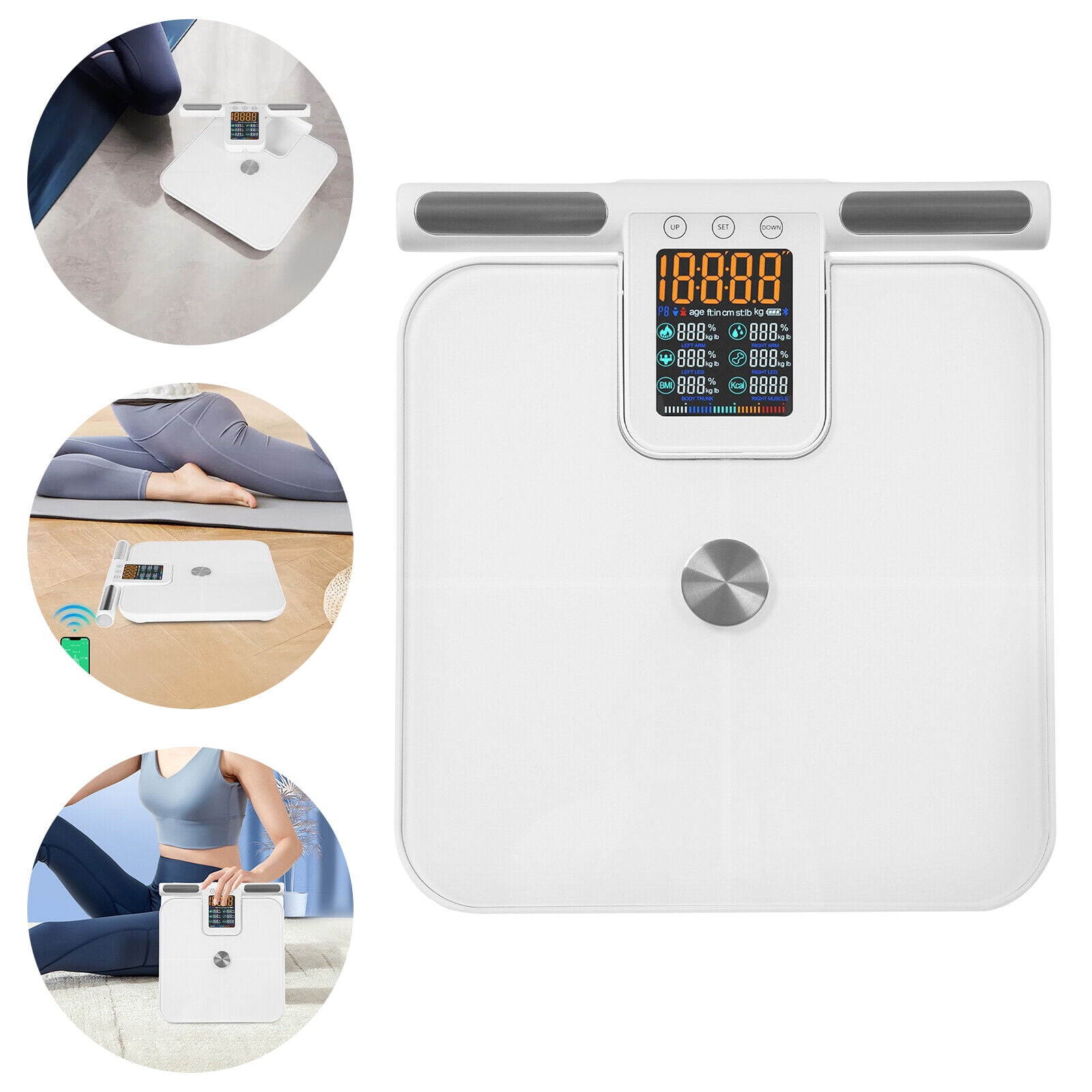 8 Electrode Smart Body Fat Scale Full Body Composition Analyzer with ...