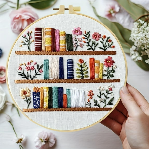 8'' Embroidery Kit for Beginners Stamped Books and Embroidery Kit ...