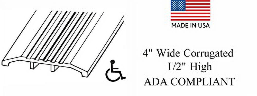 8 FT - 4" Wide x 1/2" High Fluted Aluminum Threshold (96 3/4" Long ...