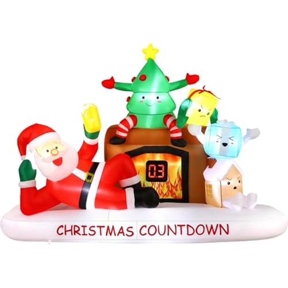 8 FT Christmas Inflatable Outdoor Decorations with LED Christmas ...