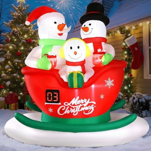 8 FT Christmas Inflatable Outdoor Decorations with LED Christmas ...