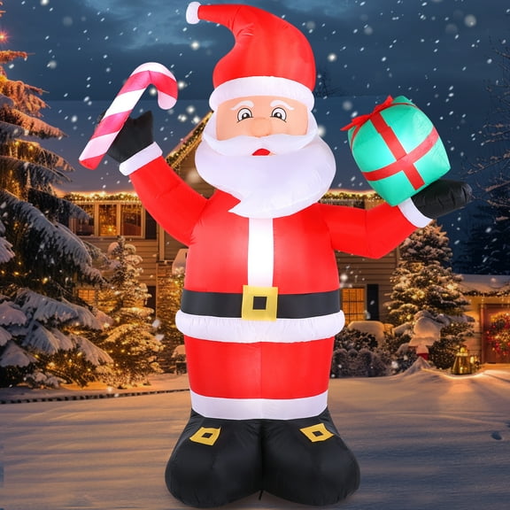 Celebrations 8 ft Santa Inflatable, Christmas Yard Decoration, UL ...
