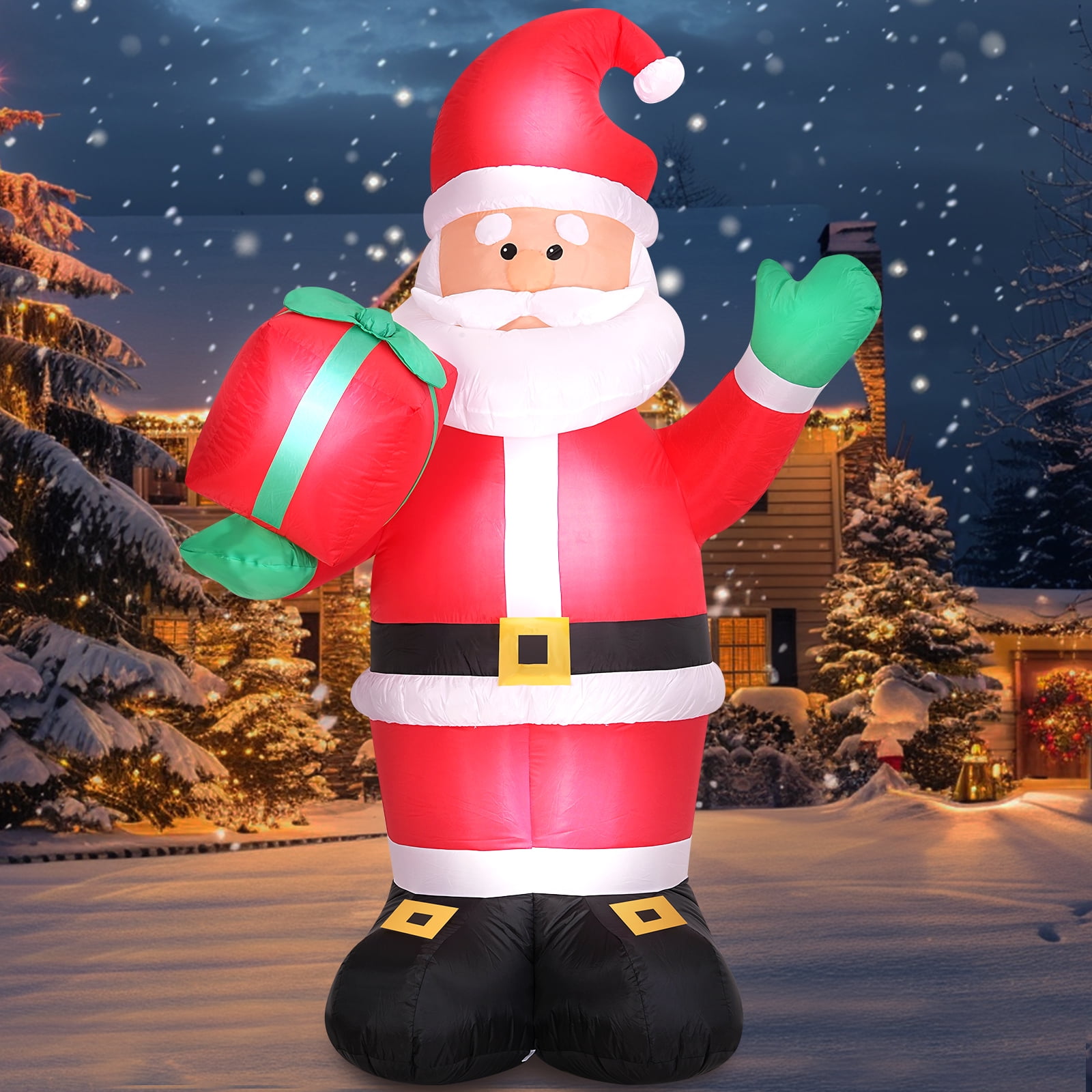 8 FT Christmas Inflatable Santa Claus Outdoor Decorations, Built-in LED ...