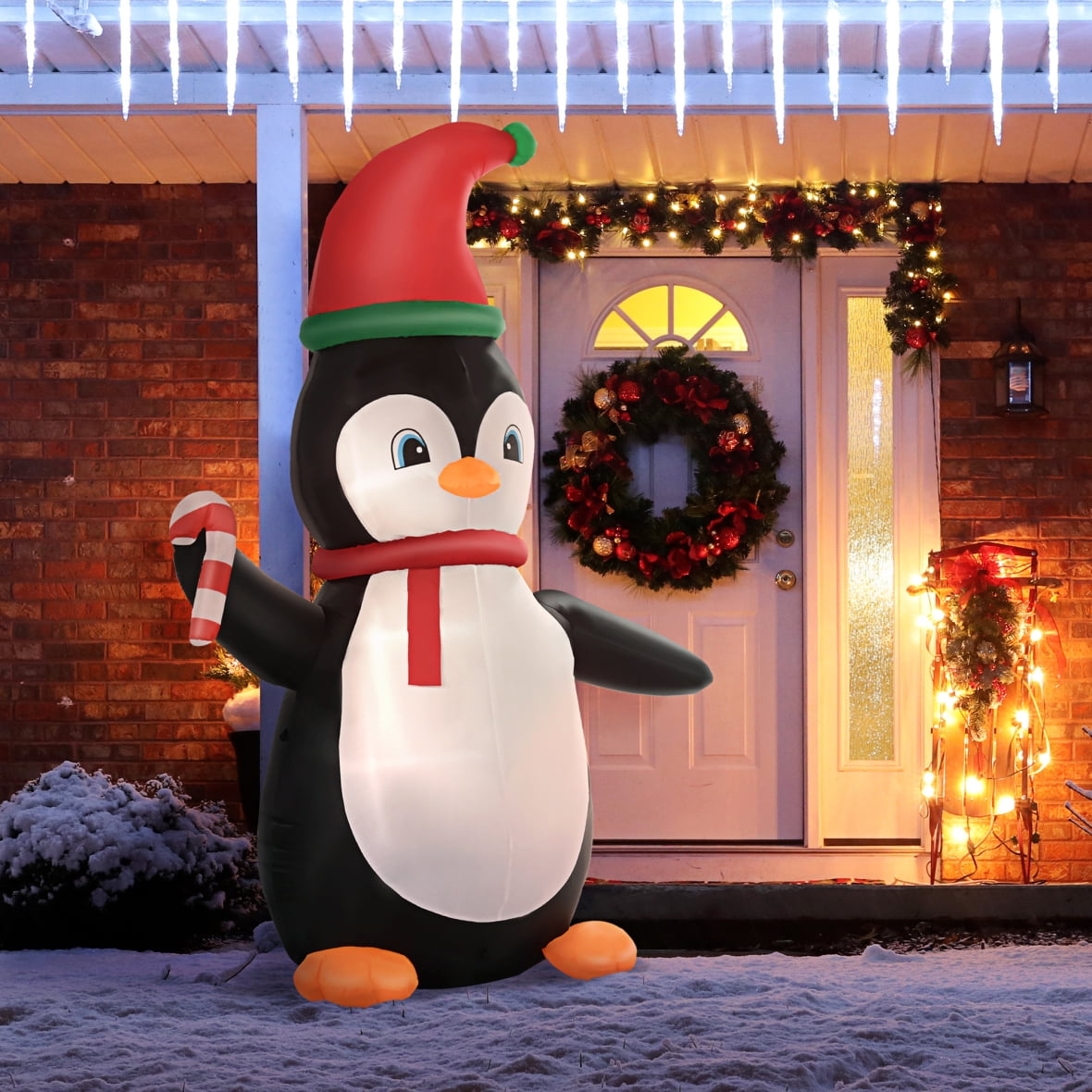 8 FT Christmas Inflatables Penguins Outdoor Decorations Blow Up Yard ...