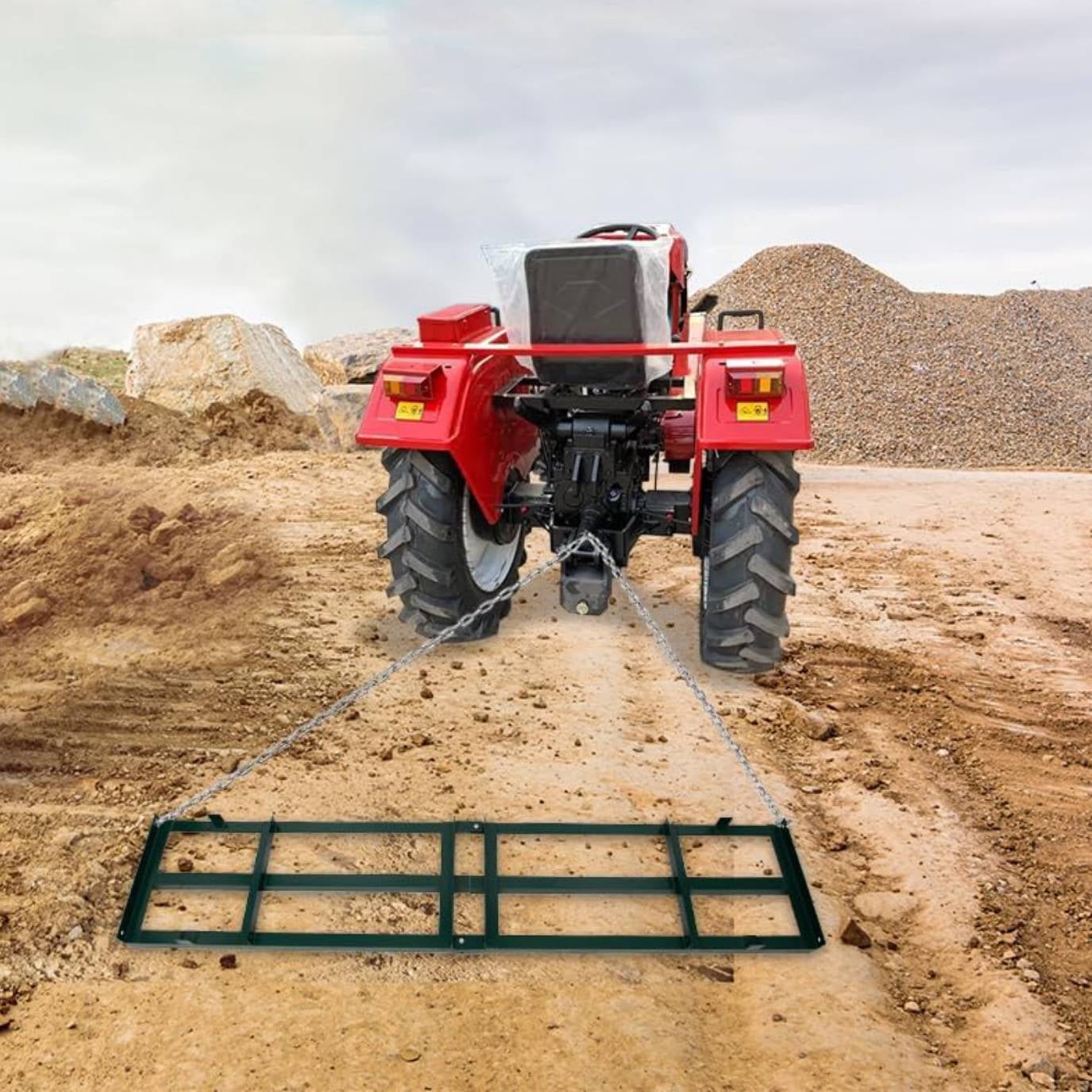 8 FT Drag Harrow Driveway Grader, Driveway Drag with 6 FT Chain, Tow ...
