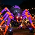 8 FT Halloween Inflatables Spider with Changing Eyes, Giant Blow Up ...
