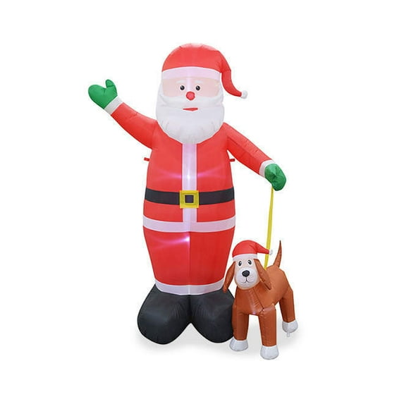 8 FT. Inflatable Santa With Dog and LED Lights Indoor Outdoor with ...
