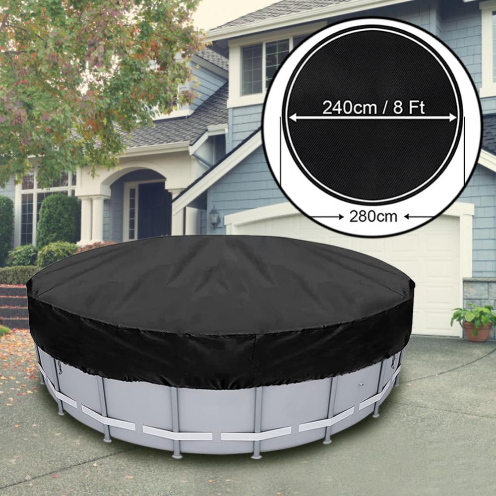 8 FT Round Pool Cover for Outdoor Round Easy Set and Frame Above Ground ...