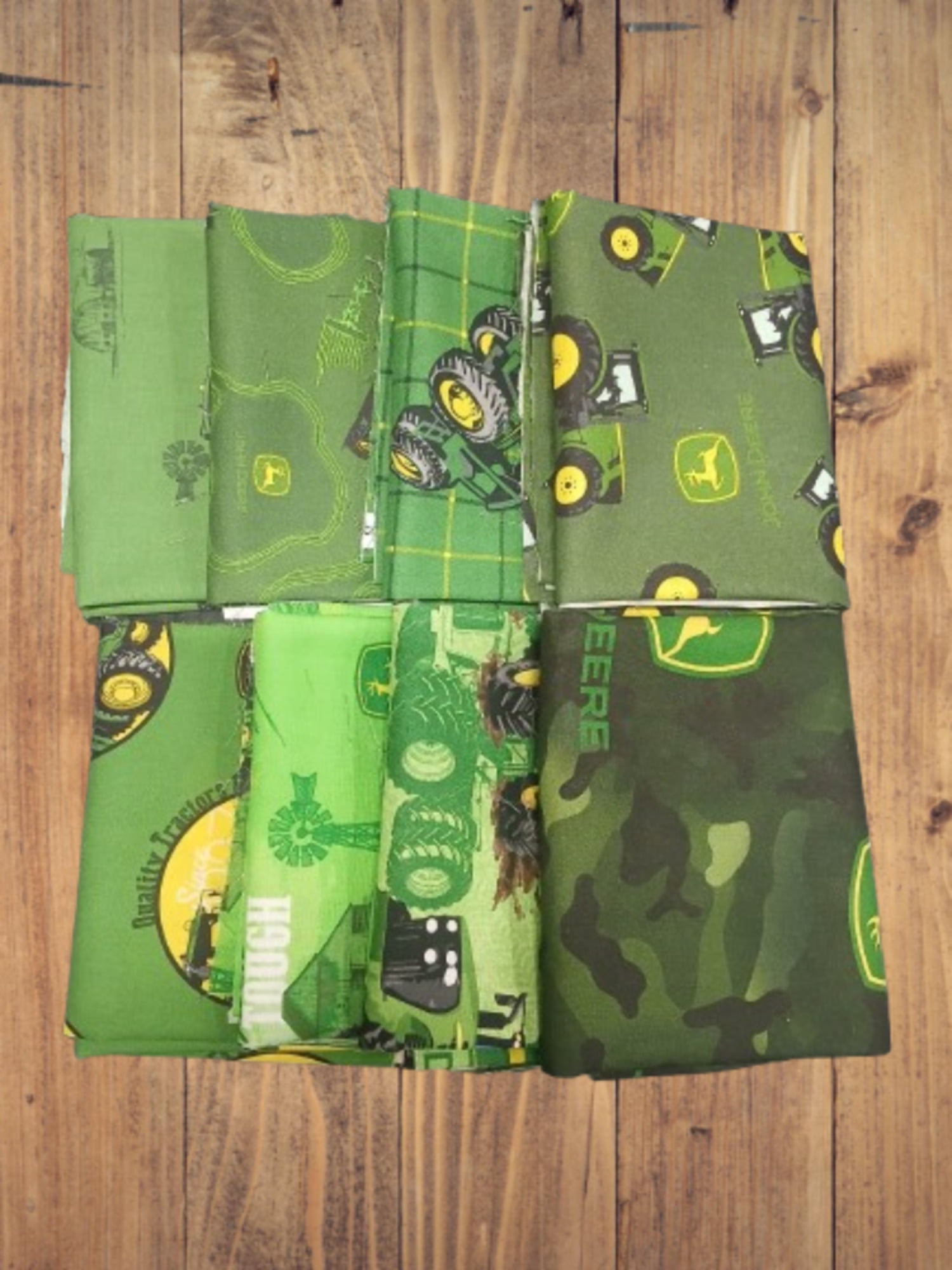8 Fat Quarters - Assorted John Deere Green Fat Quarter Bundle - Walmart.com