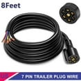 Yi Ya Su 8ft 7 Way RV Trailer Plug, Copper Connector Cable, Rugged PVC ...