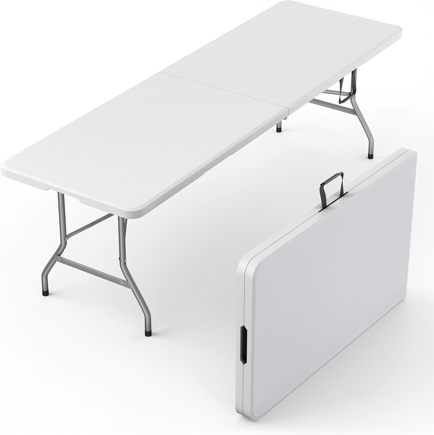 8 Feet Foldable Table with Built in Handle & Steel Legs | Heavy Duty ...