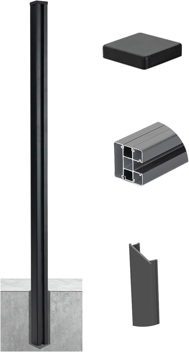 8 Feet Metal In-Ground Posts for Wood-Plastic Composite Fence ...