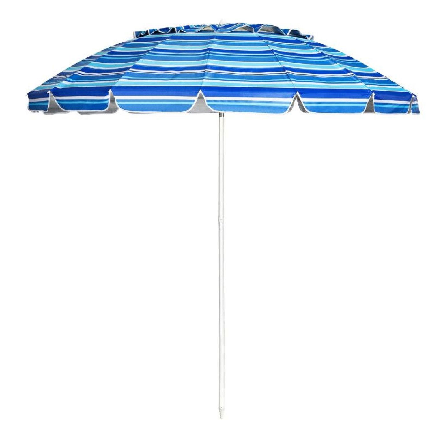 8 Feet Portable Beach Umbrella with Sand Anchor and Tilt Mechanism ...