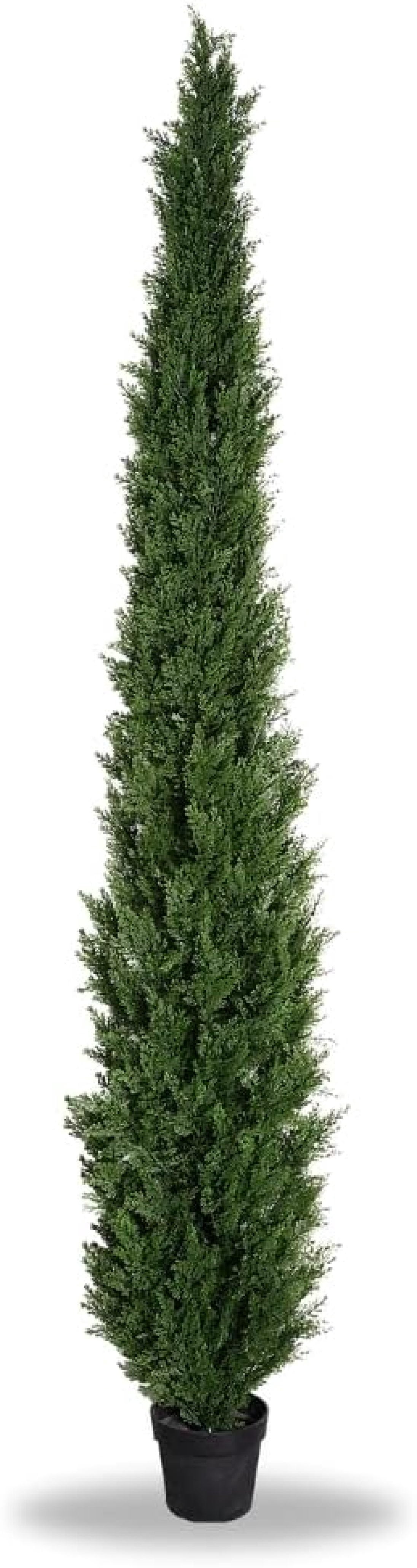 8 Feet Pre-Potted Evergreen Outdoor Artificial Cedar Tree Privacy ...