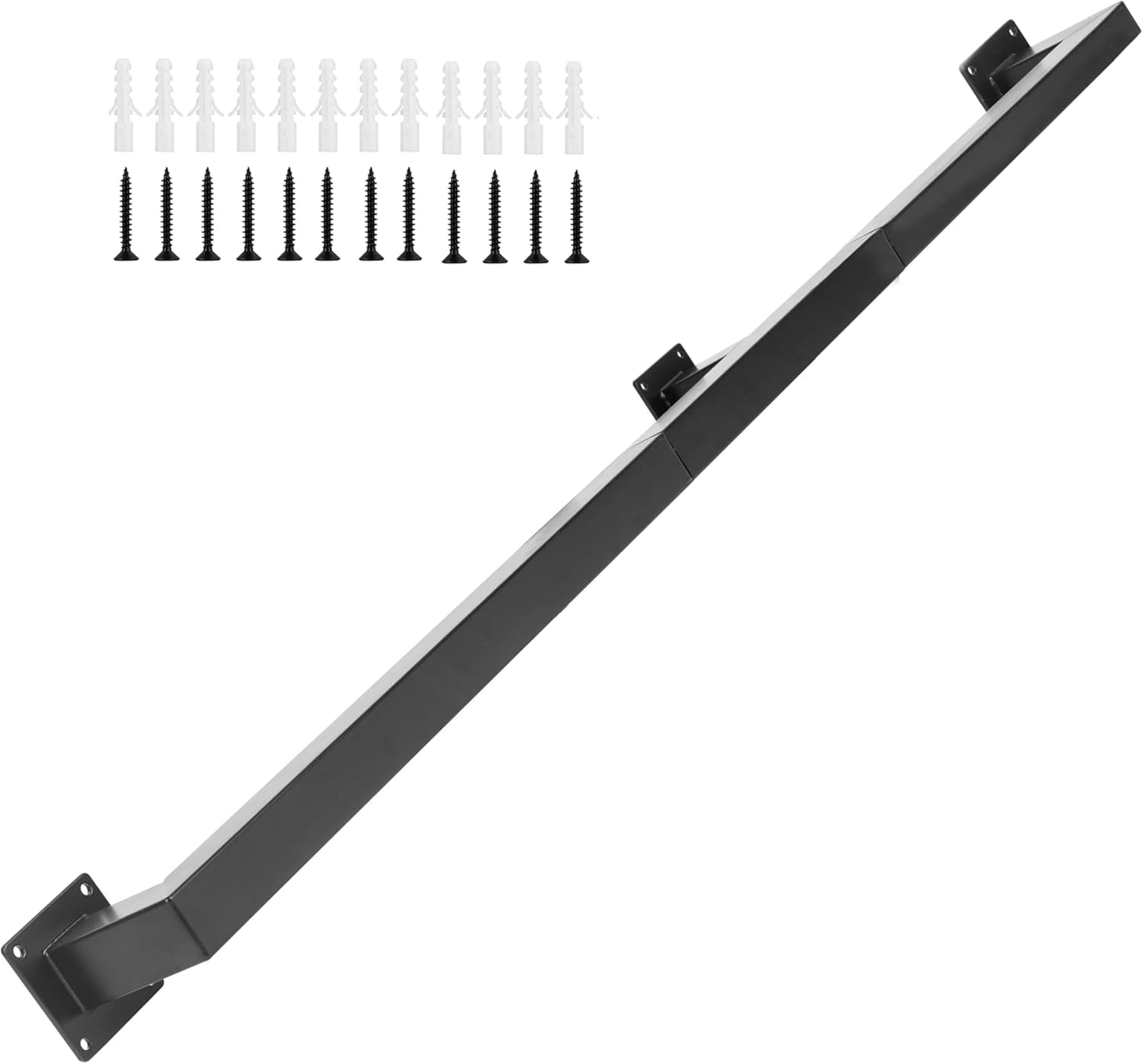 8 Feet Square Tube Handrail, Wall Mount Industrial Modern Staircase ...