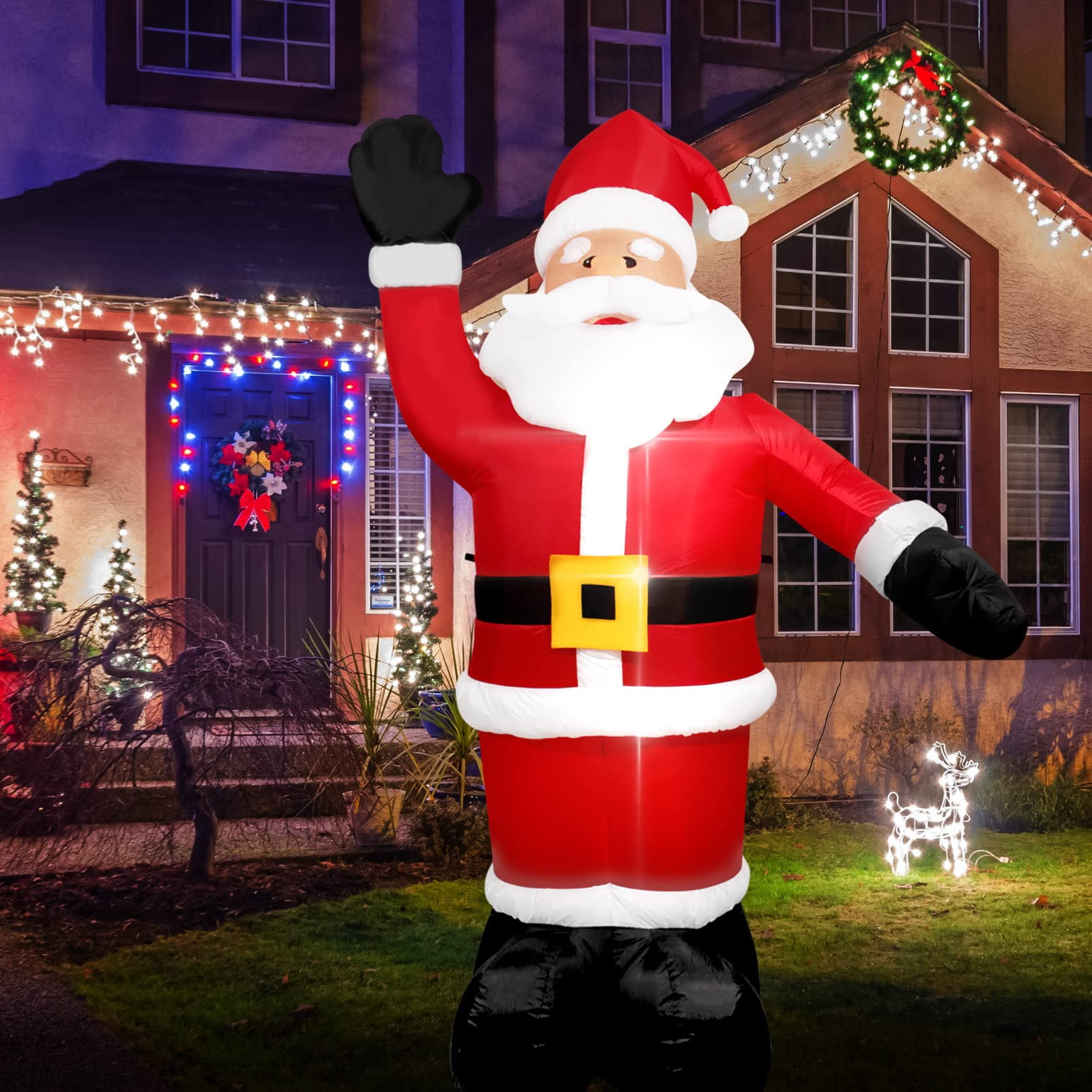 8 Feet Tall Christmas MMF7 Inflatable Santa Claus Yard Decoration Giant ...