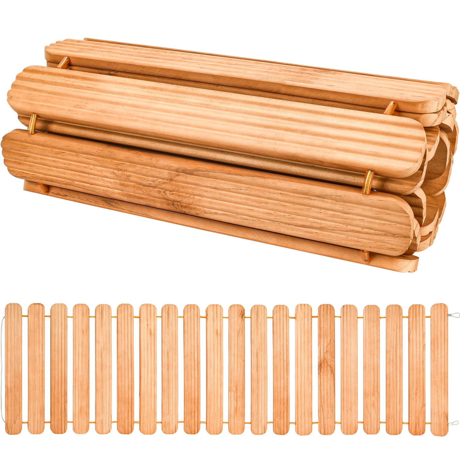 8 Feet Wooden Garden Pathway, Btowin VCF 22 Widened Outdoor Roll Out ...