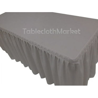 4' Fitted Polyester SINGLE Pleated Table Skirting Cover w/Top Topper 24 ...